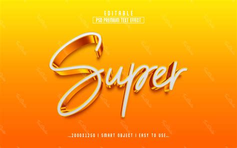Super Cursive Orange 3d Text Effect Photoshop Premium Psd File