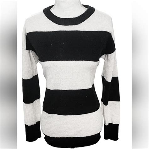 Wild Fable Sweaters Wild Fable Black White Striped Sweater Poshmark