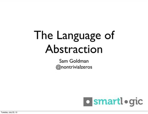 The Language Of Abstraction In Software Development Ppt