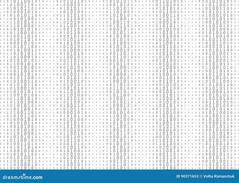 Binary Code Black And White Background Stock Illustration