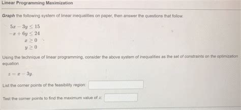 Solved Linear Programming Maximization Graph The Following