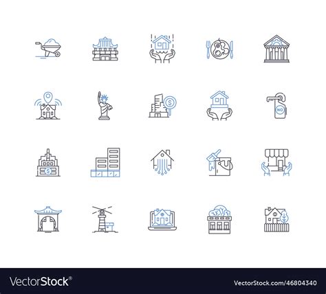 Framework Composition Line Icons Collection Vector Image