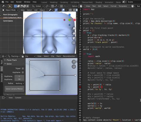 Transform Coordinate From Motion Track Space To 3d Scene Python