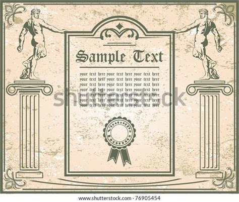 Vintage Framework Statues Stock Vector Royalty Free 76905454