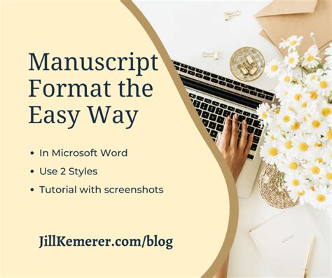 Manuscript Format The Easy Way Jill Kemerer Publishers Weekly Bestselling Author