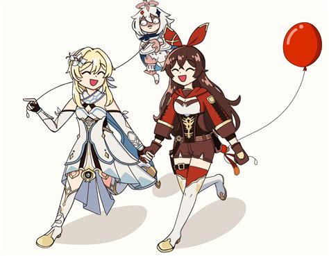 Dynasty Reader Image › Kuno Genshin Impact Amber X Lumine Yuri Comedy