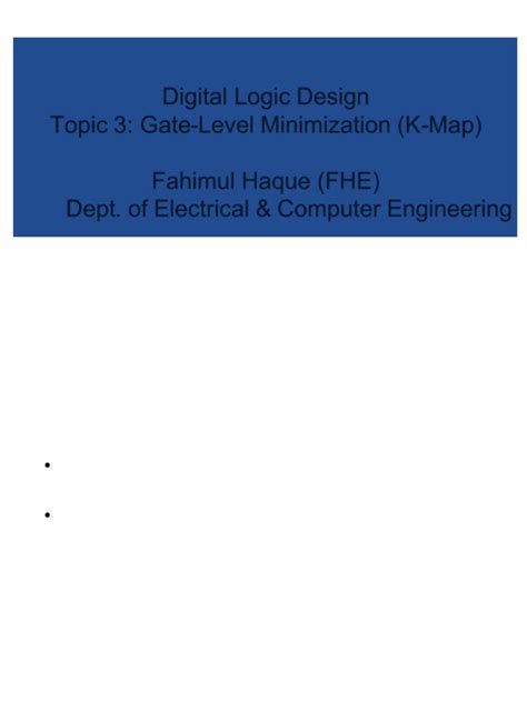 Topic 3 Gate Level Minimization Kmap Pdf