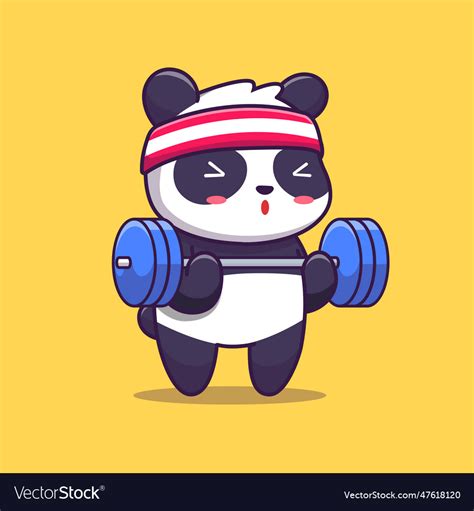 Cute Panda Gym Cartoon Royalty Free Vector Image