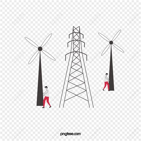 만화 손으로 그린 바람 환경 일러스트 보호 발전 그림그어진풍력 발전 Png 일러스트 무료 다운로드 Lovepik