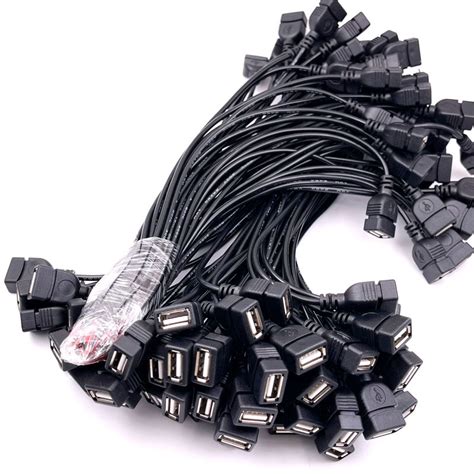 USB Connect Wire For LED Strip Black Wire Custom Length