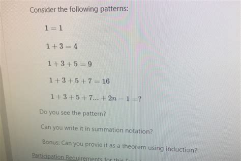Solved Consider The Following Patterns 11 134 135 9