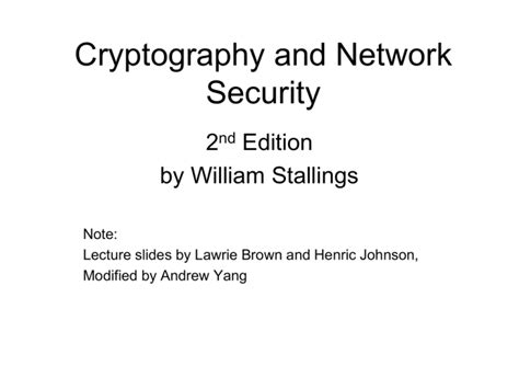 William Stallings Cryptography And Network Security 3 E
