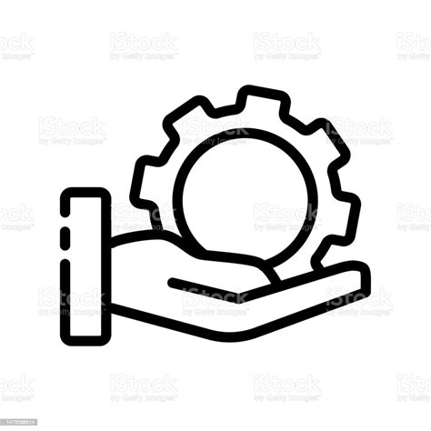 기어 라인 아이콘을 들고 있습니다 메커니즘 바퀴 구성 빌드 장치 기계 엔진 자물쇠 빌더 기술 흰색 배경에 격리된 벡터 선 아이콘 0명에 대한 스톡 벡터 아트 및 기타 이미지