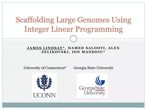 Ppt Scaffolding Large Genomes Using Integer Linear Programming