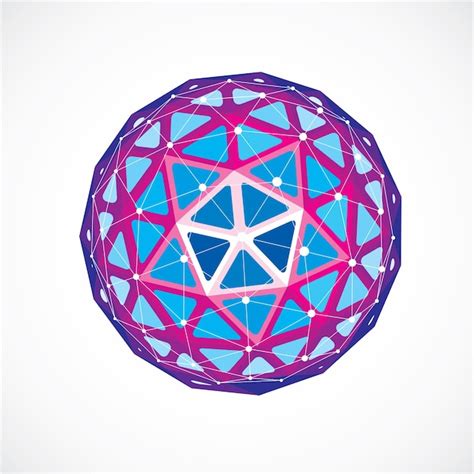Premium Vector 3d Vector Digital Wireframe Spherical Object Made