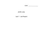 Lab 07 Cover Page Docx NAME ASTR 110L Lab 7 Lab Report Course Hero