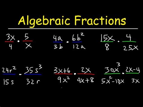 Multiplying And Dividing Algebraic Fractions Gcse Maths Guide Worksheets Library