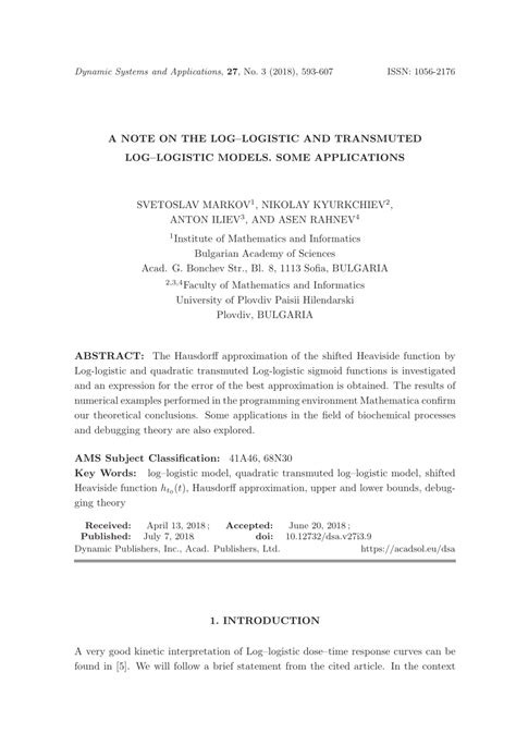 pdf a note on the log logistic and transmuted log logistic models