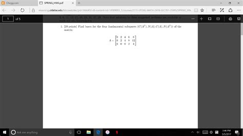 Solved Find Bases For The Four Fundamental Subspaces