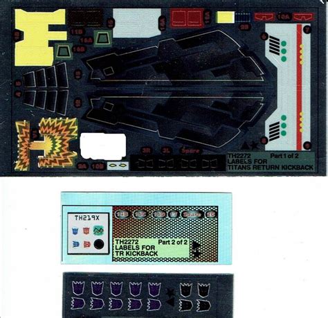 Transformers Titans Return Decepticon Kickback Repro Labels Stickers Phoenix Cards