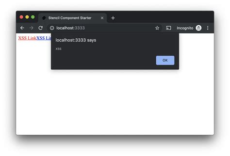 xss href arbitrary code execution · issue 1965 · stenciljs core · github