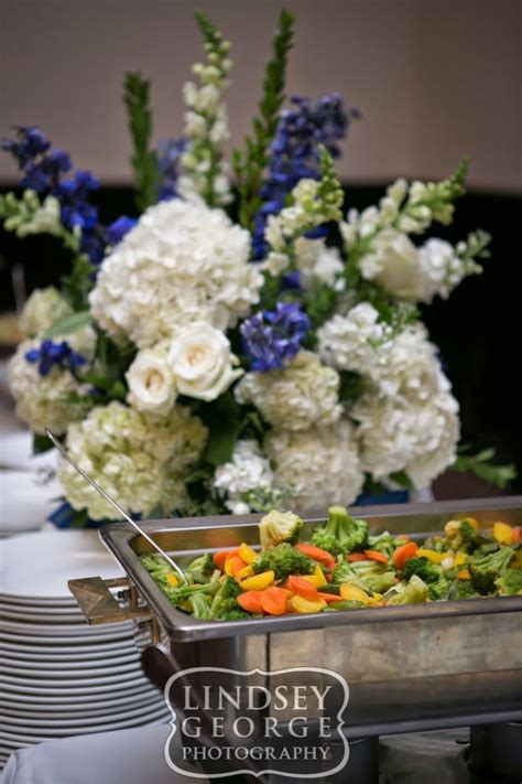 Wedding Reception Buffet With Large Floral Centerpiece Click To View