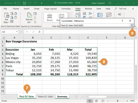 Excel Consolidate Customguide