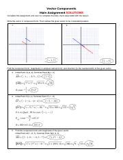 Vector Components Main Assignment SOLUTIONS Pdf Vector Components Main Assignment SOLUTIONS