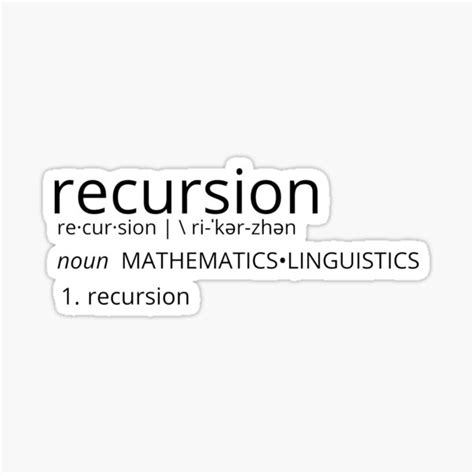 recursion programming coding funny design sticker for sale by