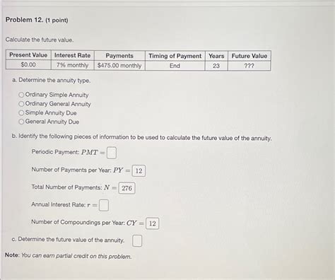 Solved Problem 12 1 ﻿point Calculate The Future