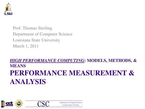 Ppt High Performance Computing Models Methods And Means Performance