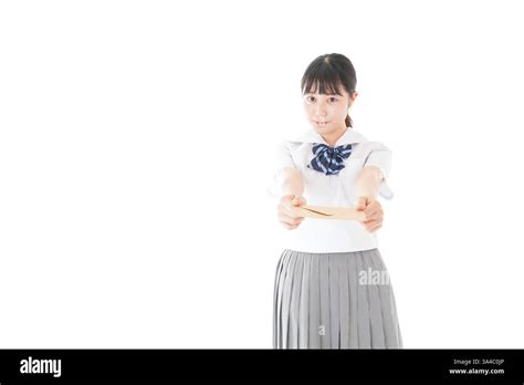 Babegirl In Babe Uniform Handing Out Letter Stock Photo Alamy