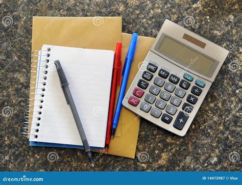 Calculator With Notepad Stock Image Image Of Digital 14473987