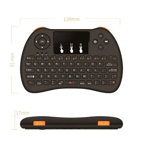 Generic Mini Wireless Keyboard Remote Control 2 4ghz Air Mouse With Rgb Backlit H9 Touchpad For