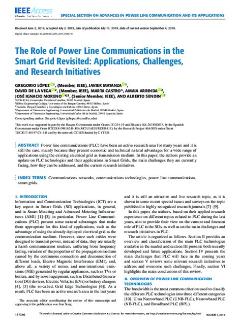Pdf The Role Of Power Line Communications In The Smart Grid Revisited Applications