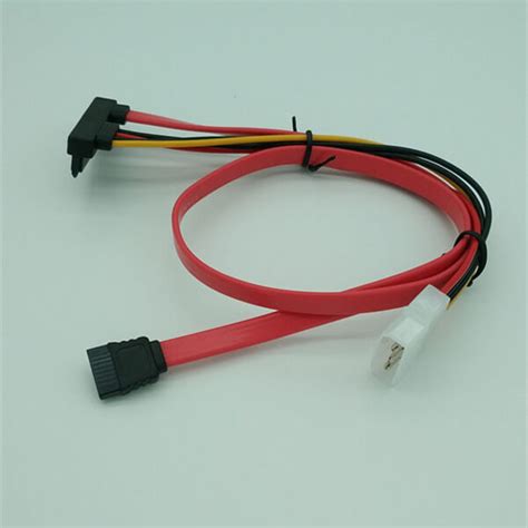 Sata 22 Pin Female To Sata 7 Pin And Molex 4 Pin Right Angle Cable