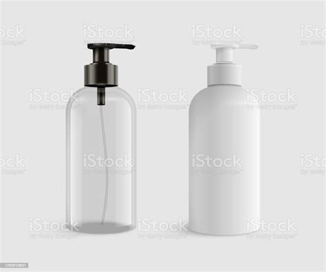 액체 비누 또는 소독제에 대한 벡터 3d 사실적 빈 투명 및 흰색 플라스틱 병 병에 대한 스톡 벡터 아트 및 기타 이미지 병 물 펌프 투명한 Istock