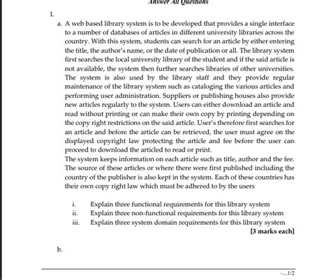 Solved Answer All Questions 1 A A Web Based Library System