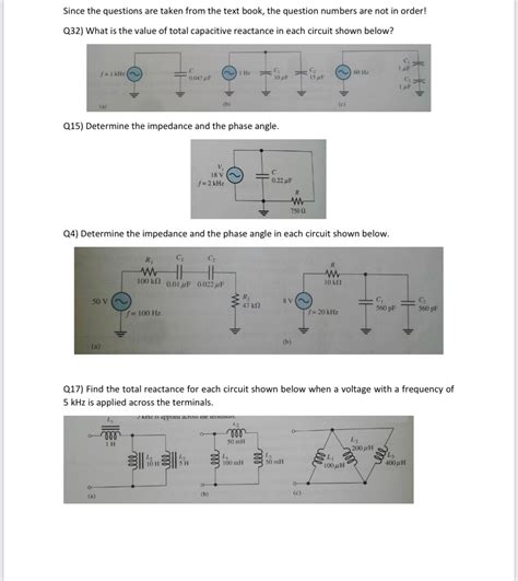 Solved 32 What Is The Value Of Total Capacitive Reactance In Each