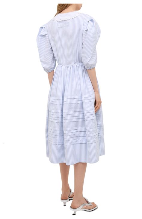 Женское голубое хлопковое платье Miu Miu купить в интернет магазине ЦУМ арт Mf4341 Z58 F0m10