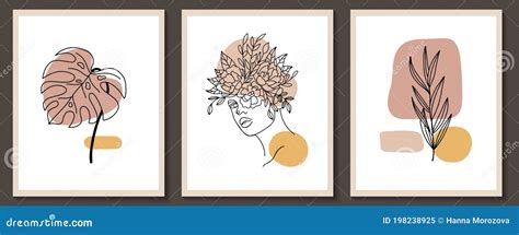 Abstract Face Continuous One Line Drawing Vector Illustration