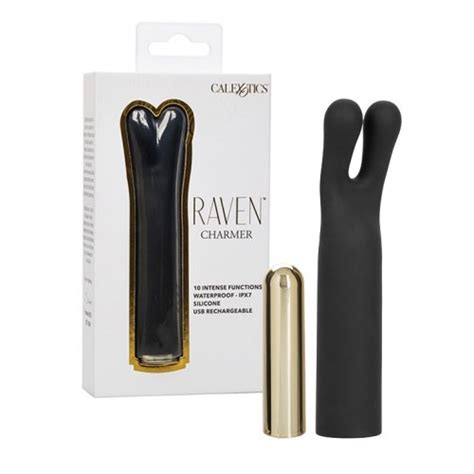 Raven Charmer Mini Massager With Dual Flickering Teasers Sex Toy