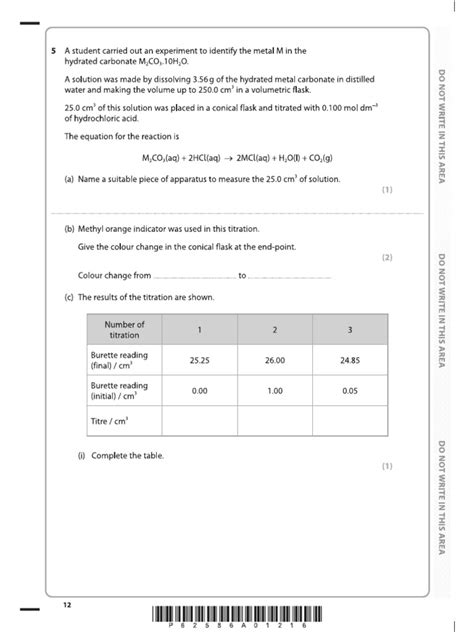 Titration Exam Question 3 Pdf