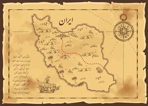 وکتور نقشه قدیمی ایران Photo Frame Images Vintage World Maps Image