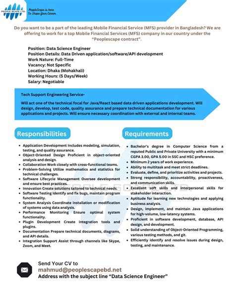 We Are Now Hiring Data Science Engineer To Join A Leading Mobile