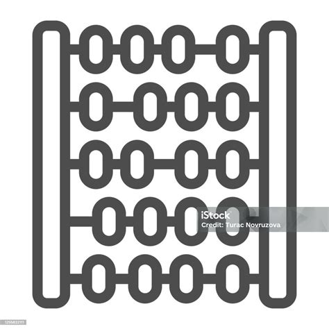 아바쿠스 라인 아이콘 교육 및 학교 개념 흰색 배경에 학교 Abacus 사인 모바일 개념 및 웹 디자인을위한 윤곽 스타일 아바쿠스 나무 장난감 아이콘 벡터 그래픽 계산기에