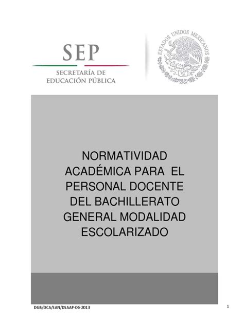 3normatividad Académica Para El Personal Docente De Bachillerato Pdf
