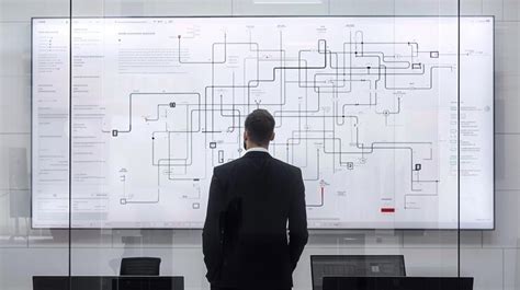 Premium Photo Businessman Using Computer Show Diagram Algorithm Flow Business Process