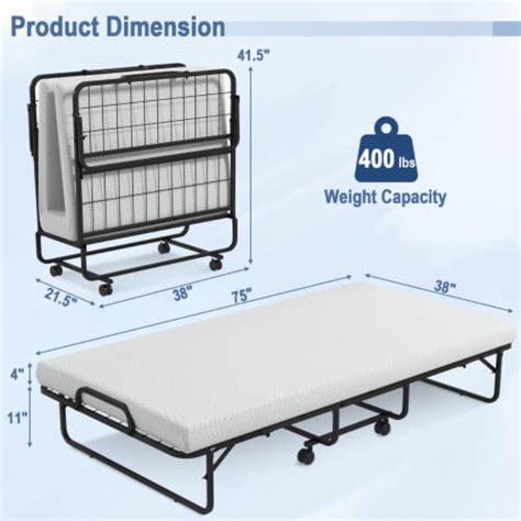 Heavy Duty Foldable Bed Metal Guest Bed Daybed W Inch Mattress Memory Foam Unit Kroger