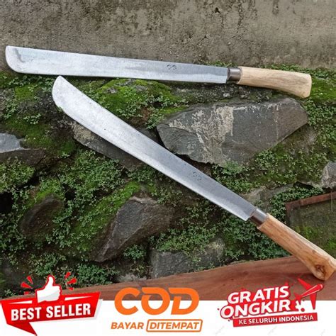Sabit Bendo Panjang Gagang Kayu Bahan Baja Asli Super Taajam Bendo Panjang Sabit Babak Semak